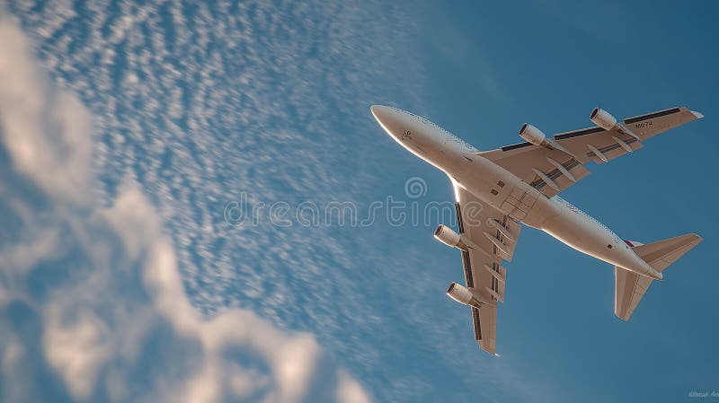 Airplane Soaring High in the Sky. Stock Photo - Image of vertical, view ...
