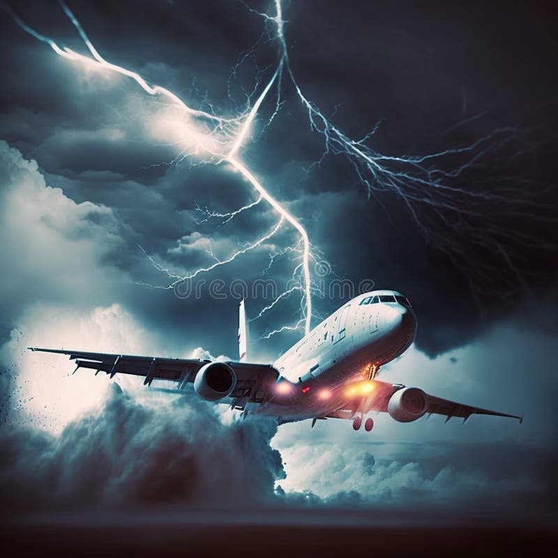 A Passenger Airplane Takes Off during a Thunderstorm and Narrowly ...
