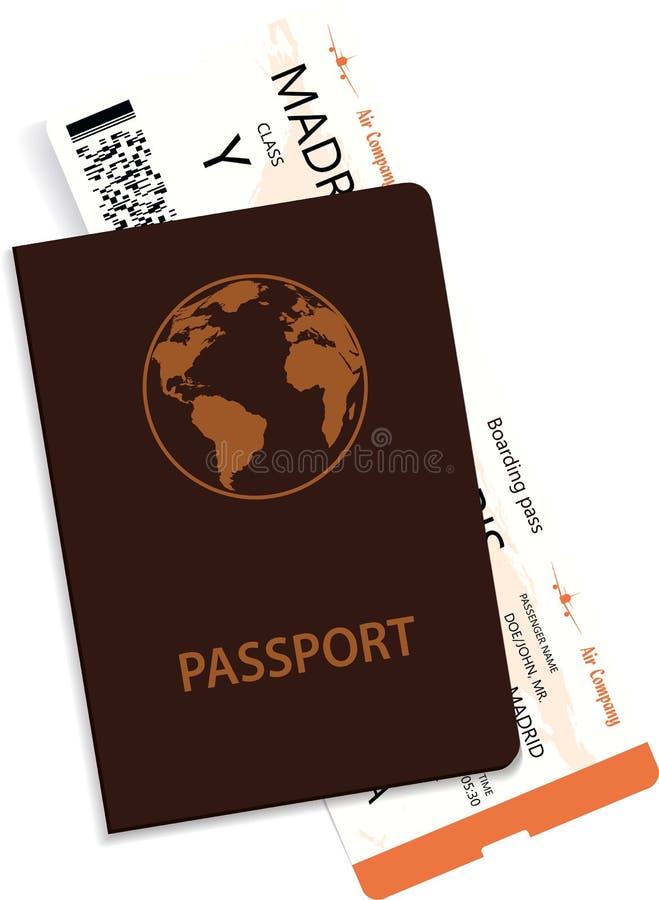 Passenger Boarding Pass And Passport Stock Vector Illustration Of