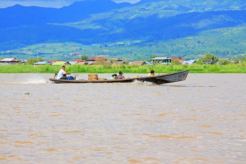 Passenger Boat, Inle Lake, Myanmar Editorial Photo - Image of asian ...