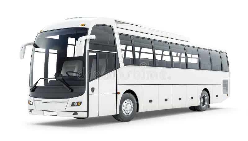 Passenger Bus Isolated from White Background Stock Illustration ...
