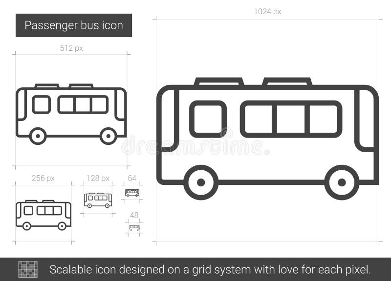 Passenger bus line icon. stock vector. Illustration of transport ...