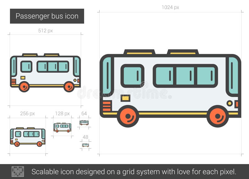 Passenger bus line icon. stock vector. Illustration of scalable - 95109882