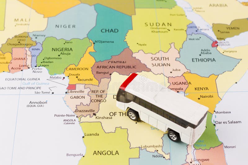 Minibus on map stock image. Image of global, cartography - 83144829