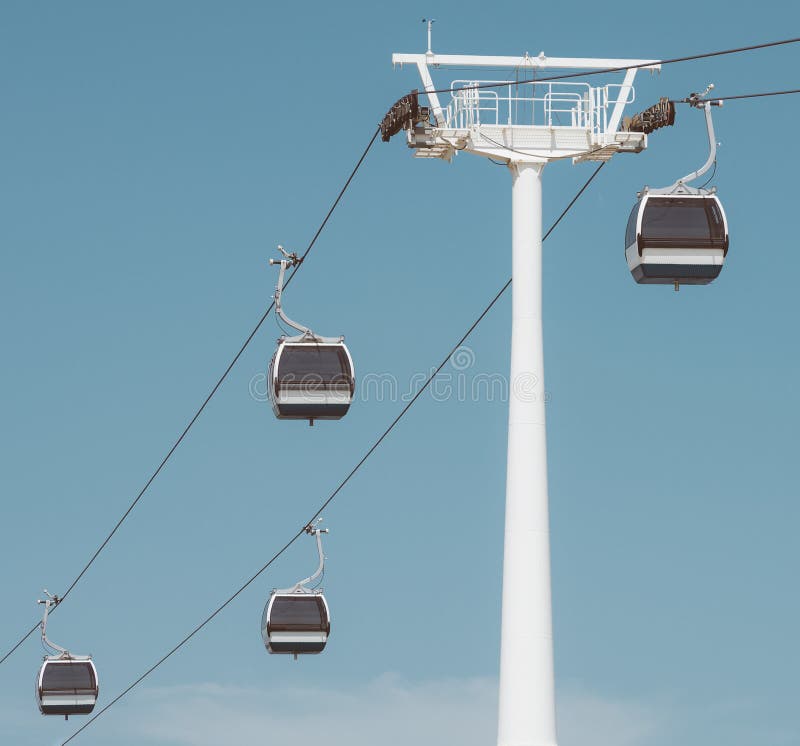 Passenger Cable Way Cabins in the Sky. Stock Photo - Image of tourism ...