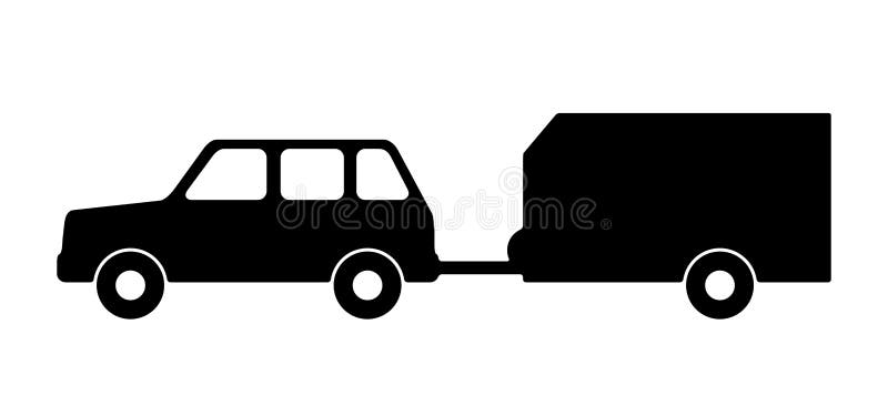 Passenger Car with a Trailer. Stock Vector - Illustration of graphic ...