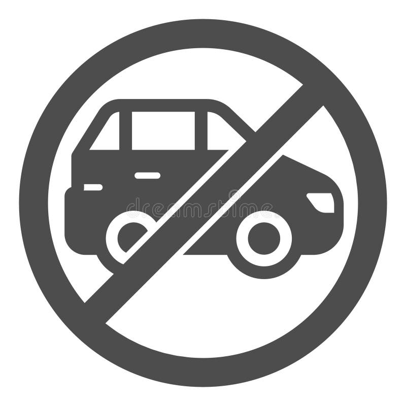 Passenger Car Vehicle Ban Solid Icon, Prohibited Elements Concept ...