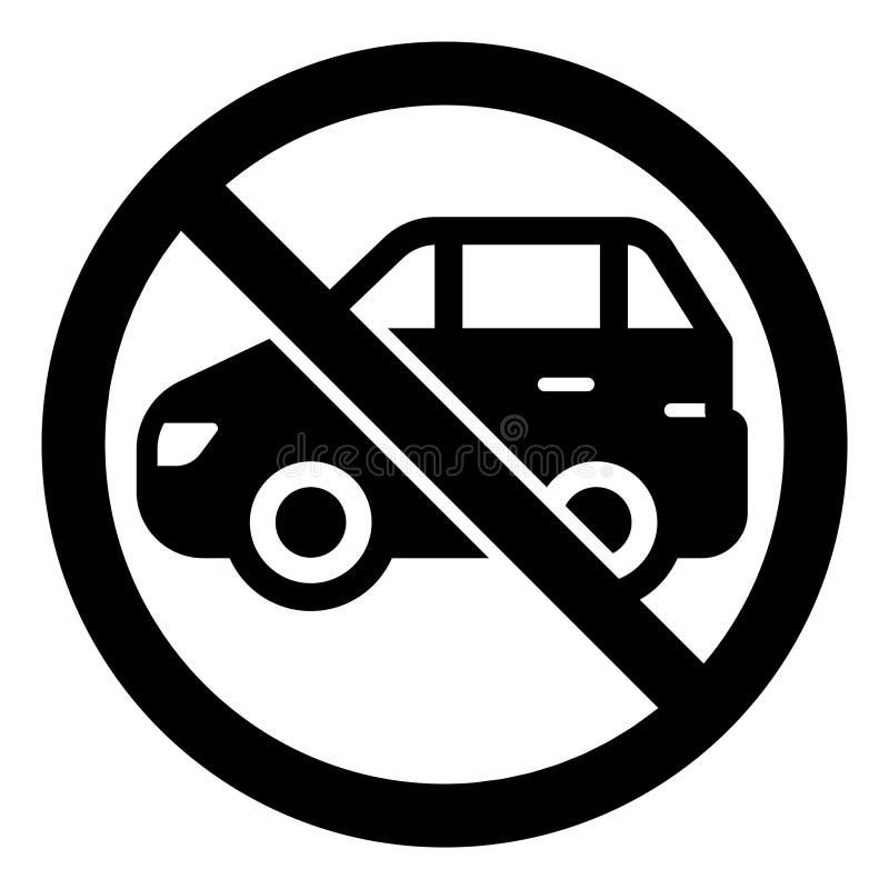 Passenger Car Vehicle Ban Solid Icon, Prohibited Elements Concept ...