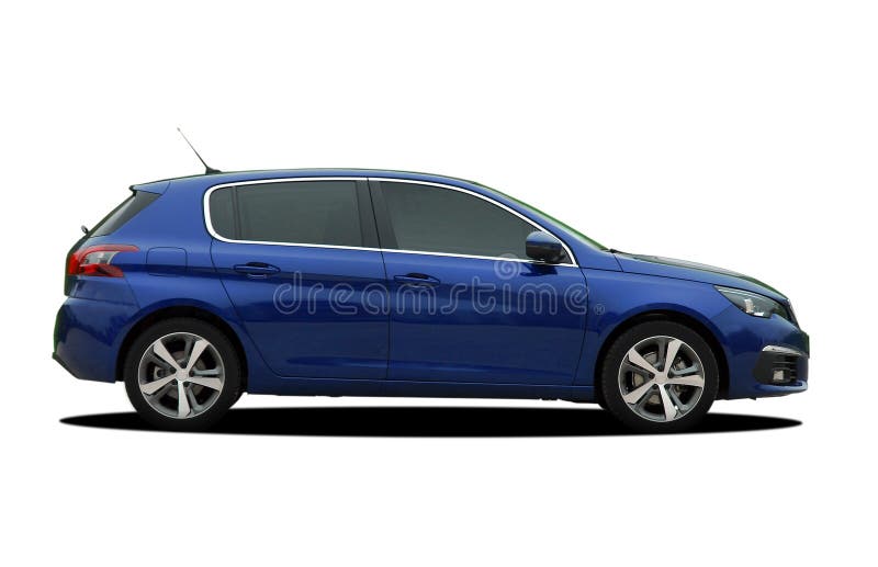 Passenger Car on a White Background, Side View Stock Photo - Image of ...