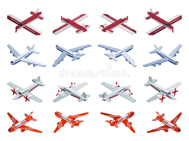 Aircraft Isometric Scheme Composition Stock Vector - Illustration of ...