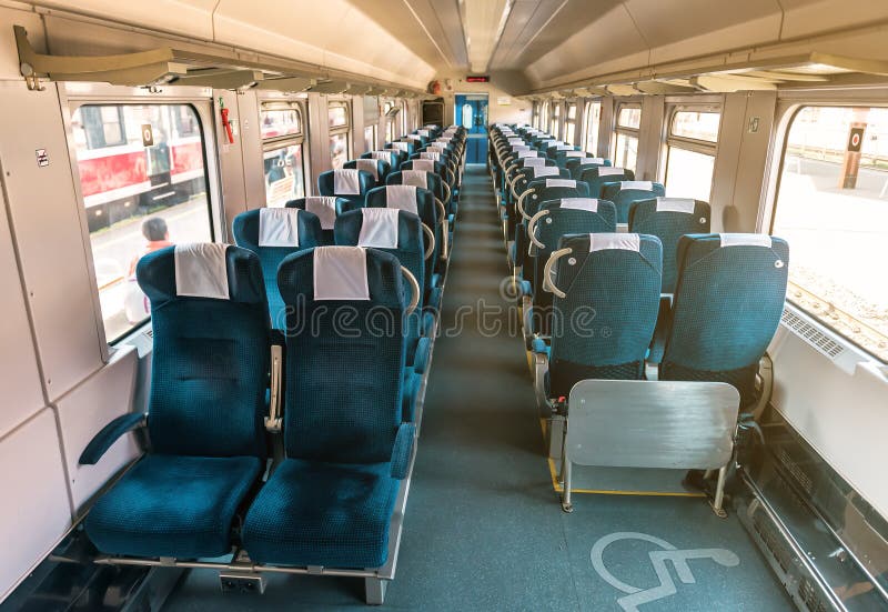 Passenger Carriage with Armchairs Stock Photo - Image of rail, seat ...