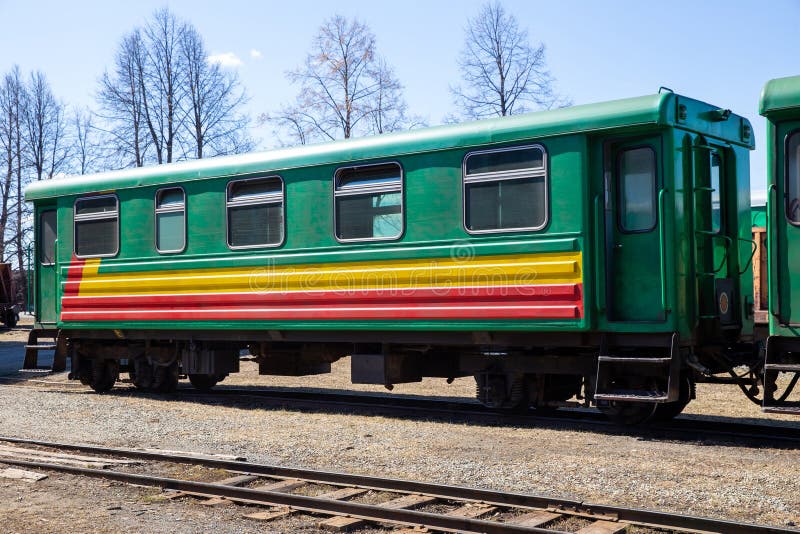 Passenger Carriages on Narrow Gauge Railway Stock Photo - Image of ...