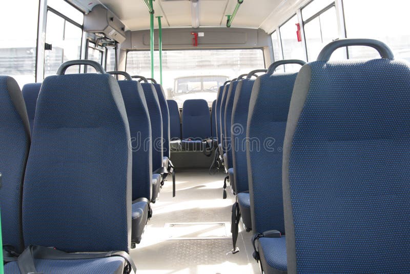 Passenger Compartment Of A Big Shuttle Bus Stock Photo - Image of ...
