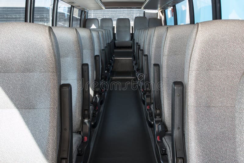 Passenger Compartment of a Big Shuttle Bus Stock Photo - Image of safe ...