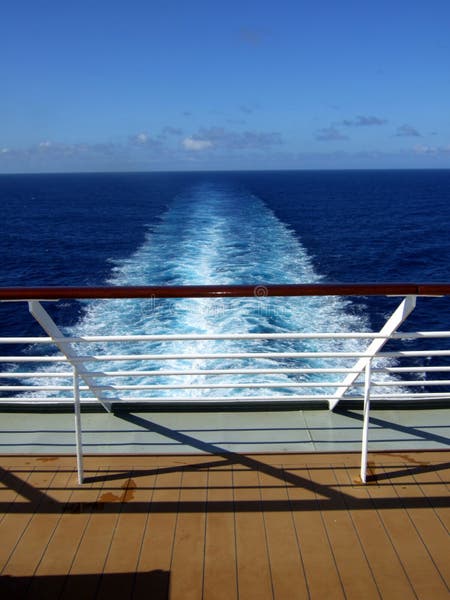 Passenger Cruise Ship Back View Stock Photo - Image of sailing, horizon ...