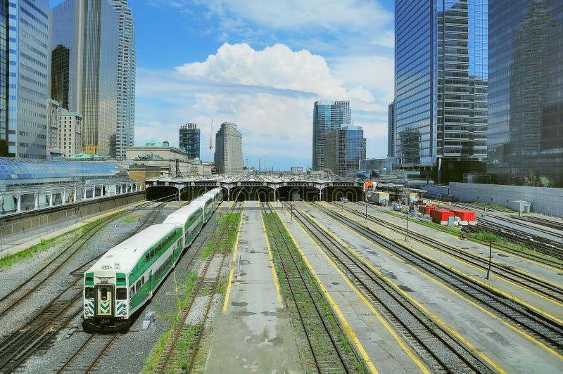 Passenger Diesel Train Departs from Toronto Union Station Stock Image ... Passenger Diesel Train Departs from Toronto Union Station Stock Image ...