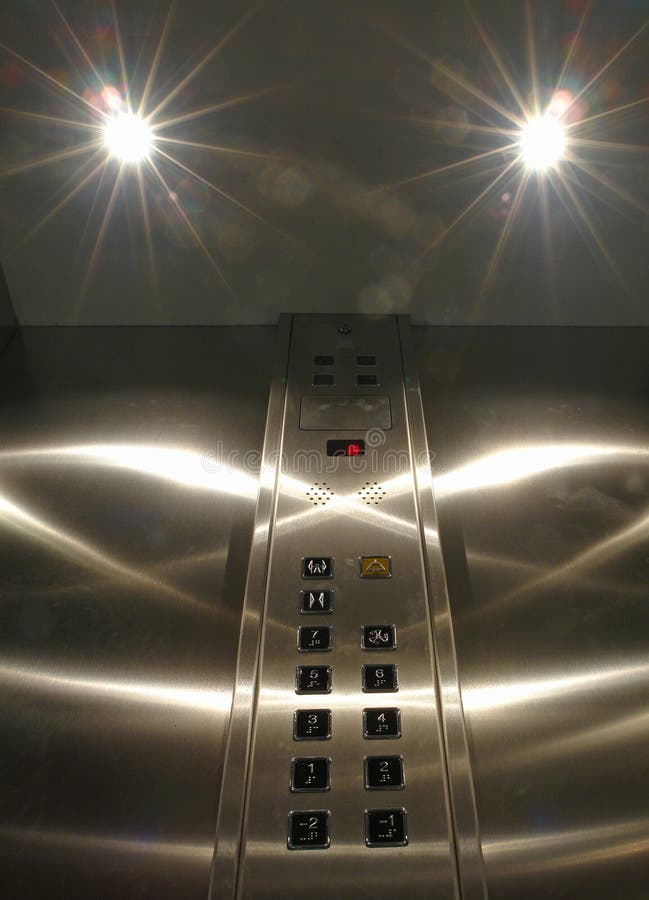 Passenger elevator cabin stock image. Image of lighting - 91553091