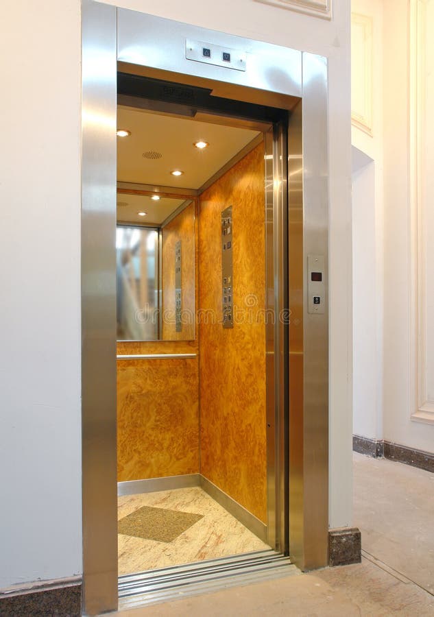 Passenger elevator cabin stock photo. Image of mirror - 91553168