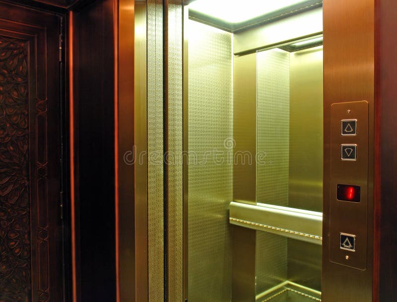 Passenger elevator cabin stock image. Image of lift, metal - 91553357
