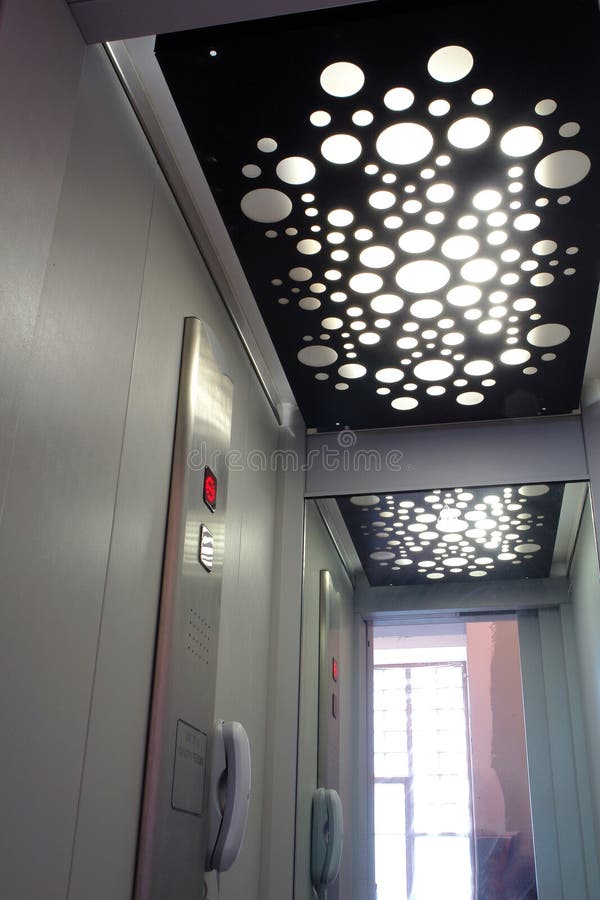 Passenger elevator cabin stock image. Image of rope, lighting - 91553417