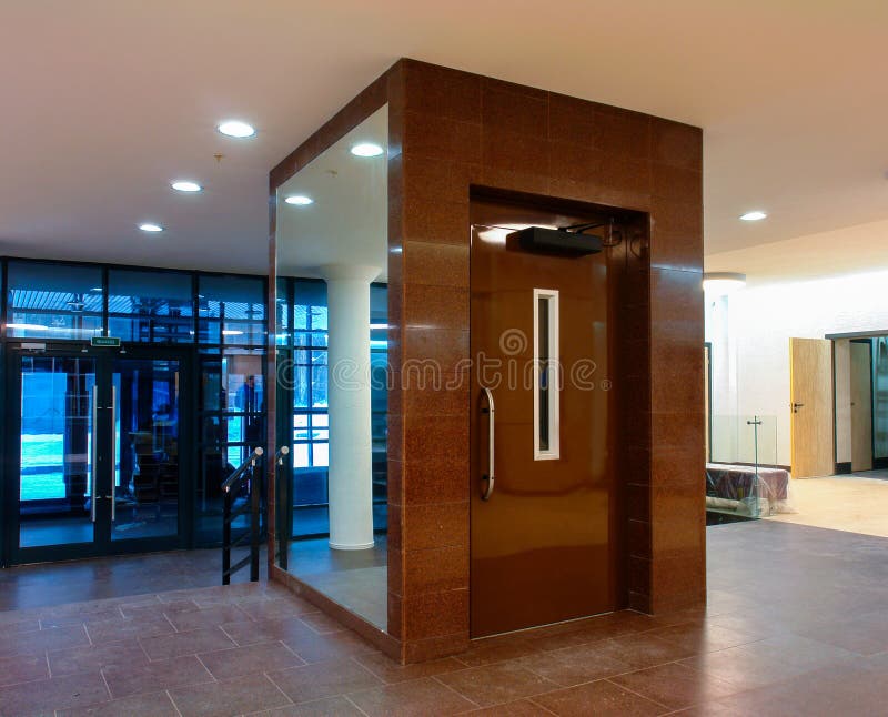 Passenger elevator cabin stock photo. Image of gear, security - 91553526
