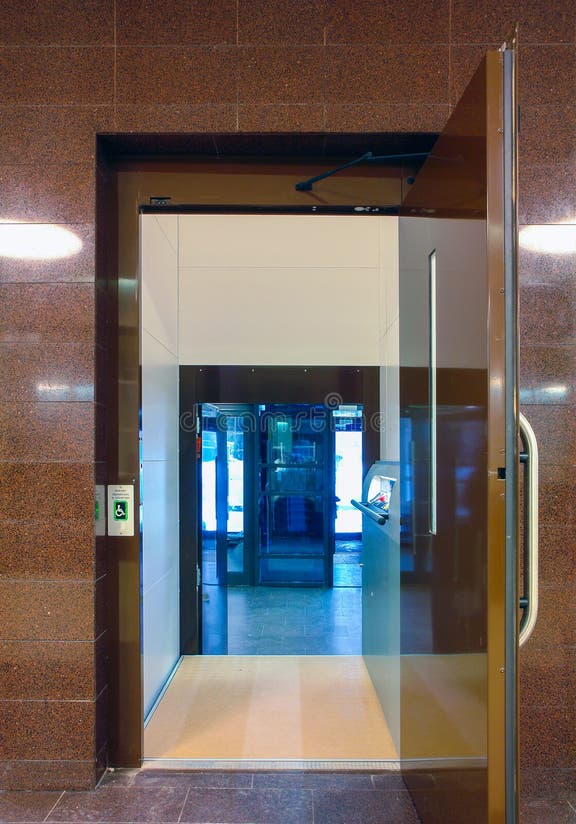 Passenger elevator cabin stock image. Image of design - 91553541
