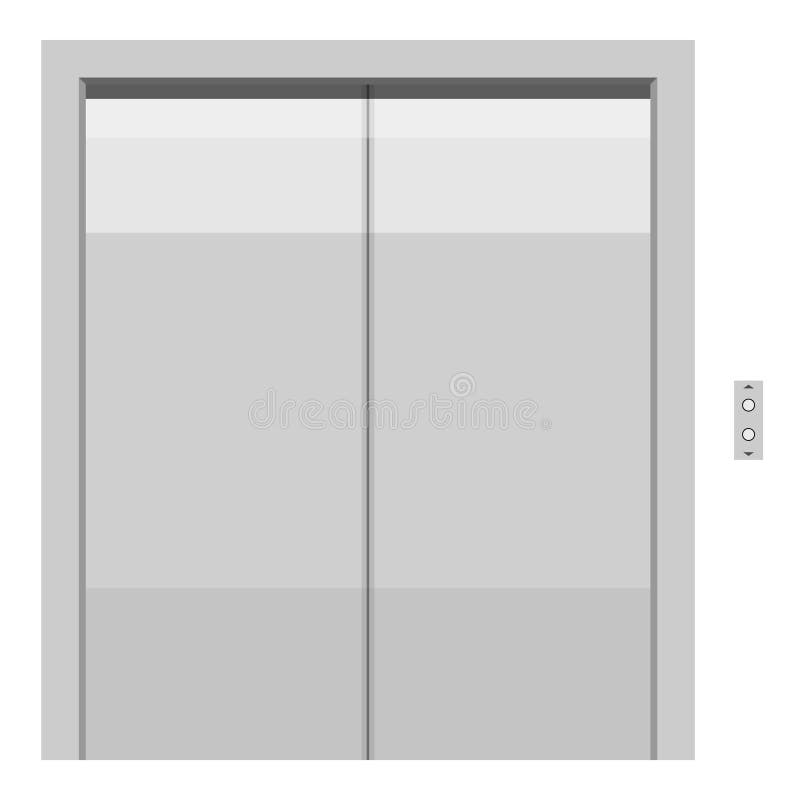 Passenger Elevator, Lift with Closed Metallic Cabin Door Stock ...