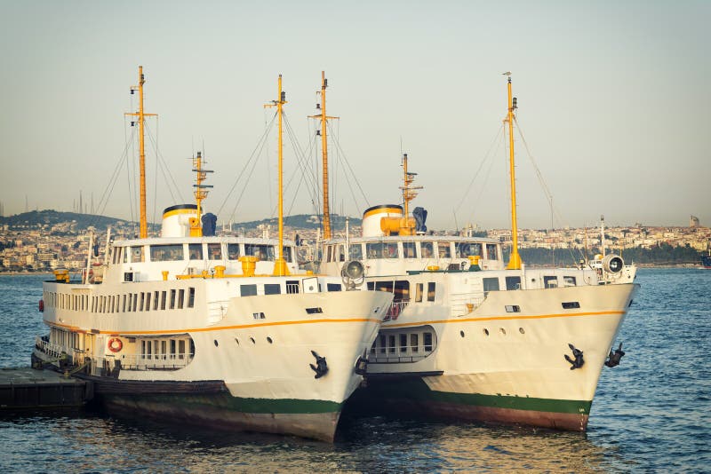 Passenger Ferries, Istanbul, Turkey Stock Image - Image of exterior ...