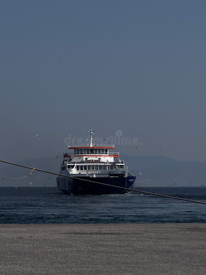 Passenger Ferry Approaching Dock on a Clear Day Stock Image - Image of ...