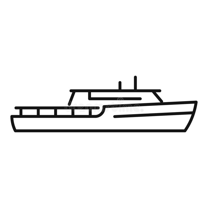Passenger Ferry Boat Sailing on Water Surface Icon Stock Vector ...