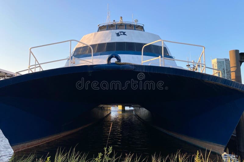 Passenger Ferry is at the Pier, New Jersey, NJ, USA Editorial ...