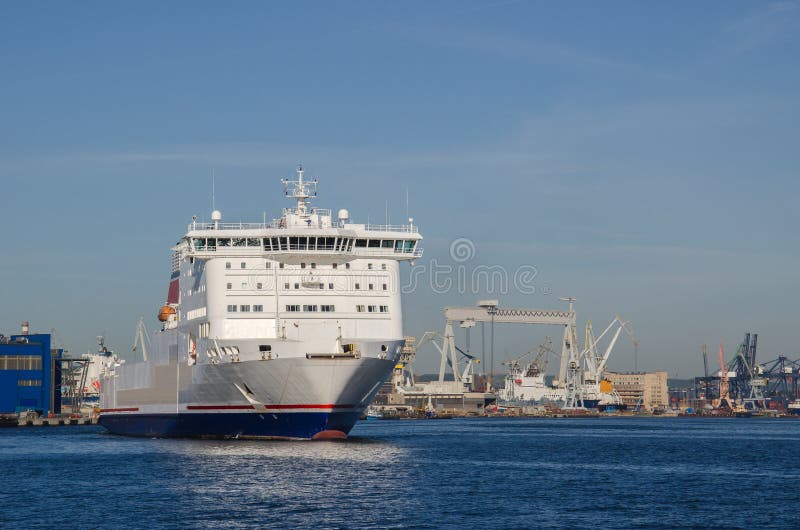 PASSENGER FERRY in PORT stock image. Image of view, poland - 77716023