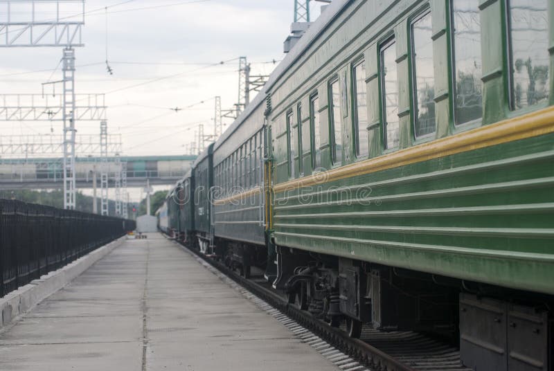 Green passenger train car stock image. Image of train - 32153337