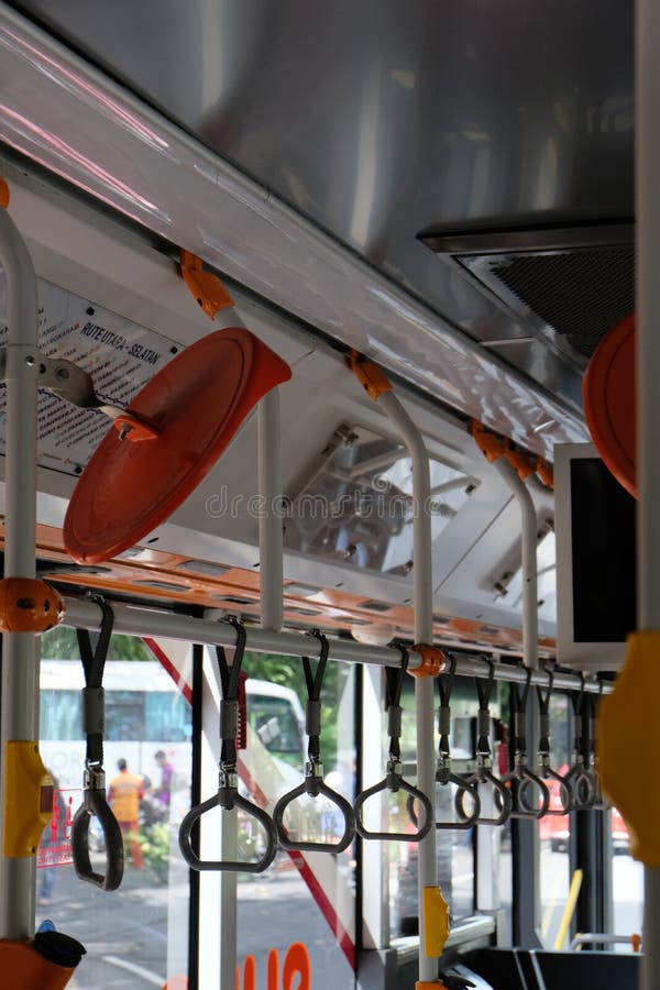 Passenger Handle in Tram, Train, Bus or Subway Stock Photo - Image of ...