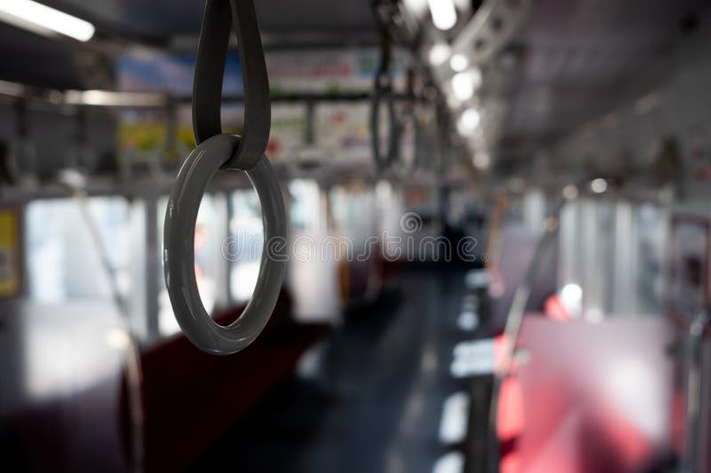 Passenger Hanging Strap and Ring on the Train Stock Image - Image of ...
