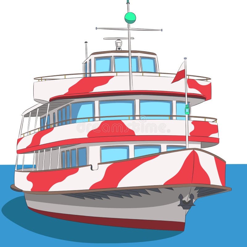 River ship stock vector. Illustration of realistic, sketch - 33283274