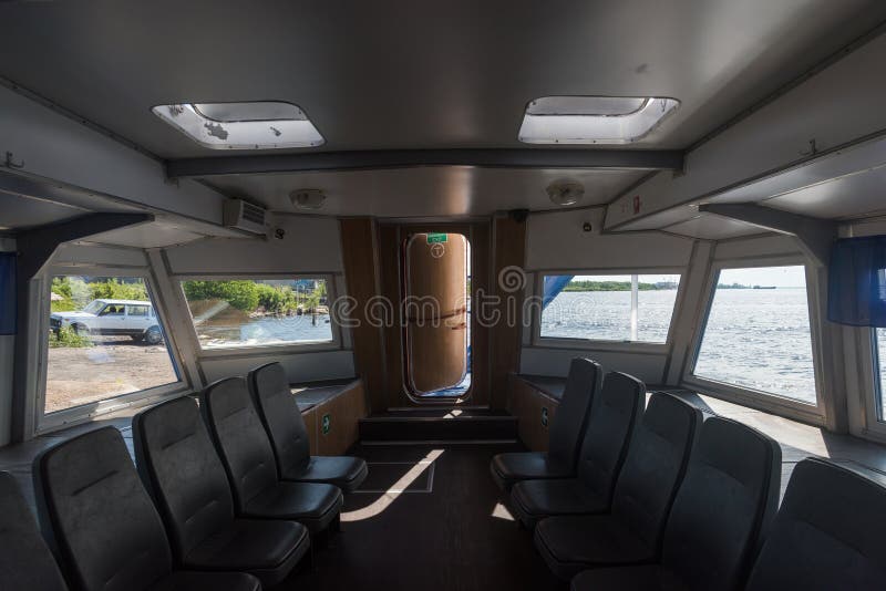 Passenger Large Boat, Interior Inside. Stock Image - Image of room ...