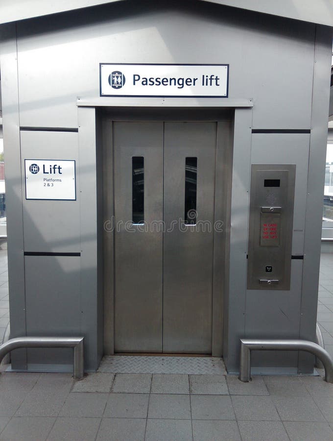 Passenger Lift at Rail Station Stock Image - Image of platform, train ...
