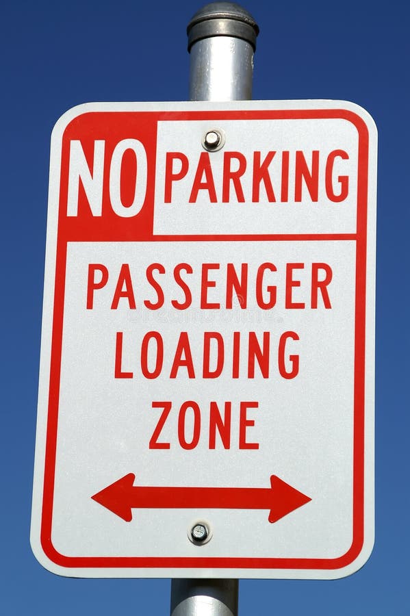 Passenger Loading Zone Sign 33 Stock Image - Image of white, loading ...