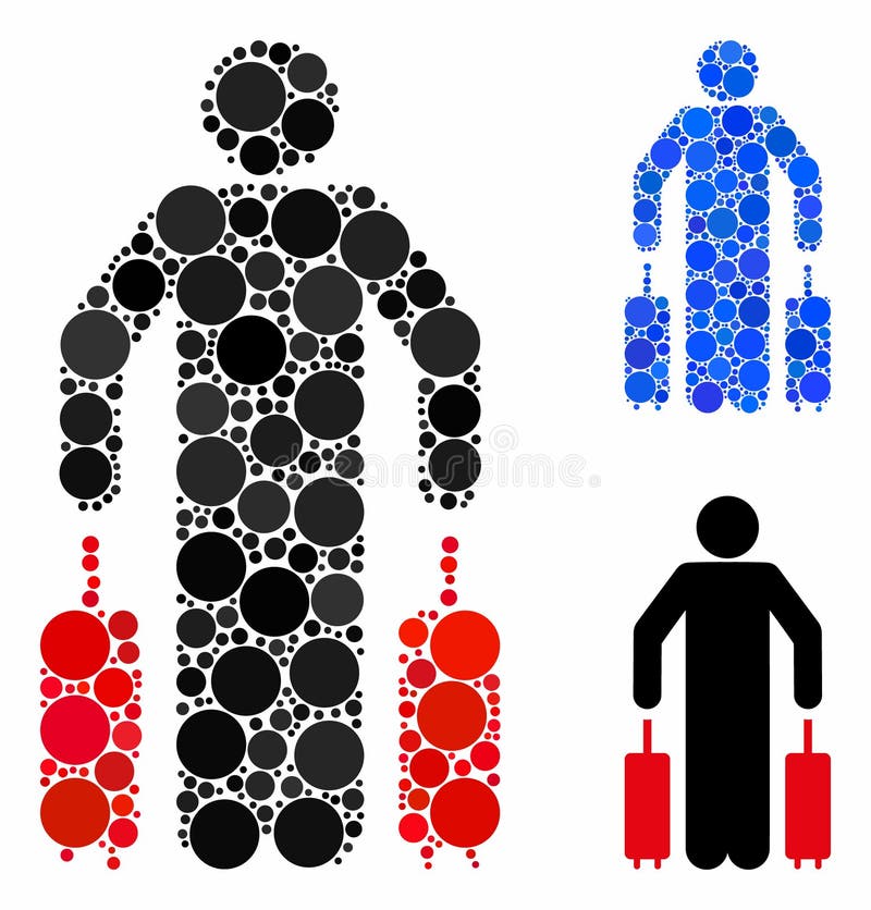 Passenger Luggage Mosaic Icon of Round Dots Stock Vector - Illustration ...