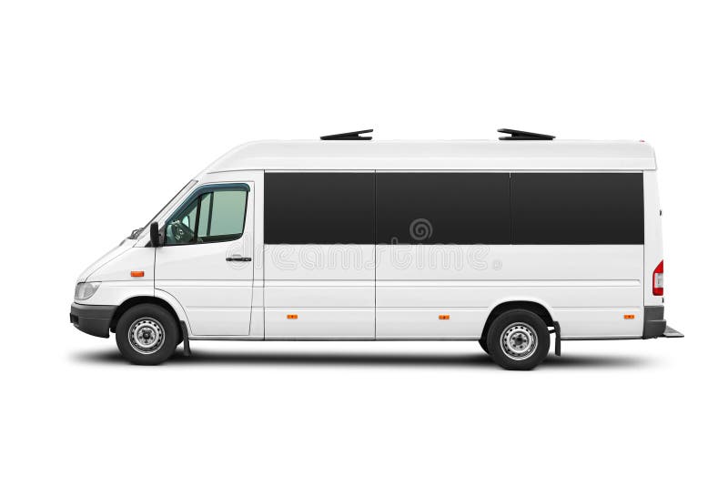 Passenger Mini Bus or Van Side View Isolated. Side View of a Modern ...