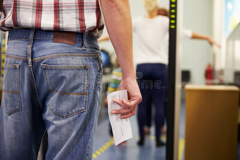 Passenger Passing through Security Check at Airport Stock Image - Image ...