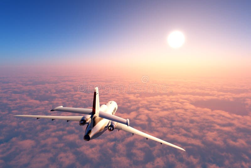 Passenger plane stock illustration. Illustration of turbine - 261119028