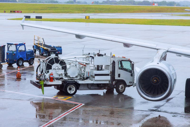 Passenger Plane is Being Serviced by Ground Services before it is Ready ...