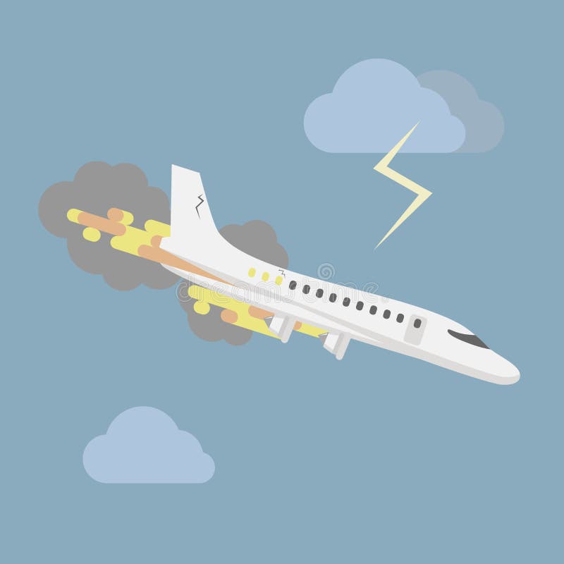 Plane on fire stock illustration. Illustration of aircraft - 3255663