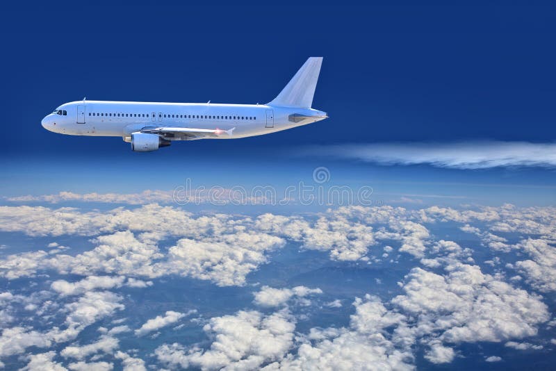 Passenger Plane Flies on the Ceiling Stock Image - Image of clouds ...