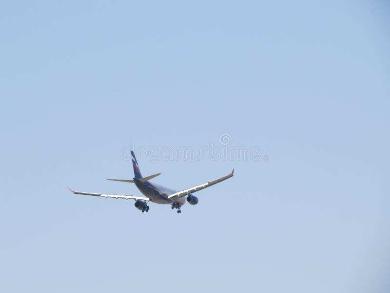 Passenger Plane Flies in the Clear Sky Editorial Stock Photo - Image of ...