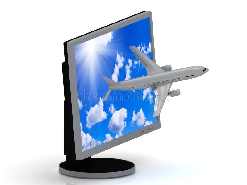 Computer Lcd Monitor with Black Frame Stock Illustration - Illustration ...