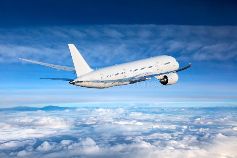 Passenger Plane Fly Away. Back View of Aircraft Stock Photo - Image of ...