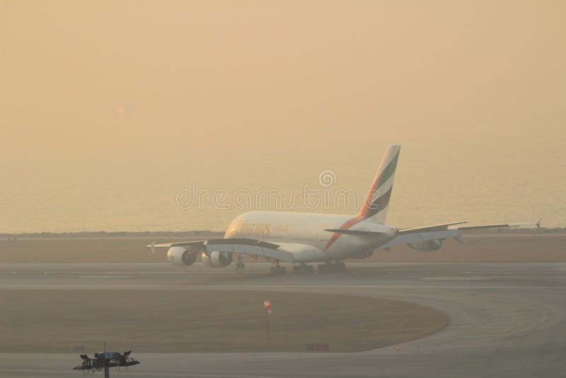 Passenger Plane Fly Up Over Take-off Runway Editorial Photography ...